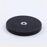 China D90*h18-M10 D3.54 inch*h0.71 inch Rubber Coated Magnet Innertal Thread for Applications for sale