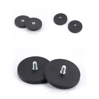 China NdFeB Magnet Rubber Covered Pot Magnet Rectangular With Internal Thread for Products for sale