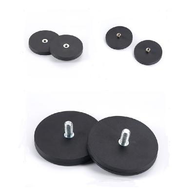 China NdFeB Magnet Rubber Covered Pot Magnet Rectangular With Internal Thread for Products for sale