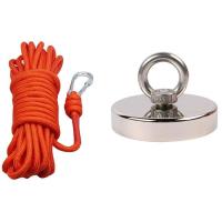 China Multifunctional Neodymium Magnetic Chuck Fishing Magnet Set with Strong Pull and Rope for sale