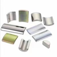 China Nickel-cu-nickel Coated Arc Shaped NdFeB Magnet Tiles Engine Flywheel with Welding for sale