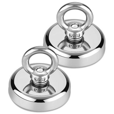 China Strong Neodymium Pot Magnet with Countersunk Hole and Moulding Processing Service for sale