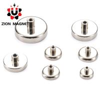 China Strong Neodymium Permanent Pot Magnet with Internal Thread ISO9001 2008 Certified for sale