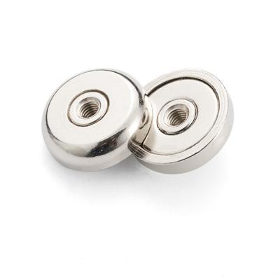 China NdFeB Strong Threaded Magnet with ISO9001 2008 Certification and Pot / Cup Shape for sale