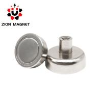 China NdFeB Strong Threaded Magnet with ISO9001 2008 Certification and Pot / Cup Shape for sale