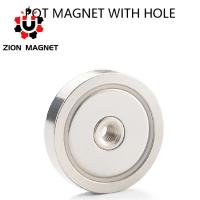 China NdFeB Strong Threaded Magnet with ISO9001 2008 Certification and Pot / Cup Shape for sale