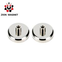 China NdFeB Strong Threaded Magnet with ISO9001 2008 Certification and Pot / Cup Shape for sale