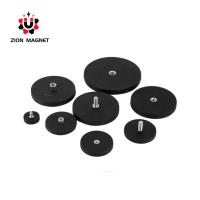 China Black Rubber Coated Neodymium Magnet for Industrial D90*h18-M10 D3.54 inch*h0.71 inch for sale