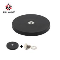 China Black Rubber Coated Neodymium Magnet for Industrial D90*h18-M10 D3.54 inch*h0.71 inch for sale