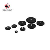 China Industrial Neodymium Magnet Rubber Coated with Thread 500LBS Pulling Force by Golden for sale