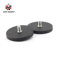 China Industrial Neodymium Magnet Rubber Coated with Thread 500LBS Pulling Force by Golden for sale