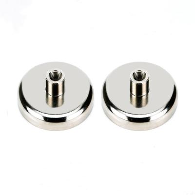 China Permanent Industrial Magnet Strong Rare Earth Neodymium Pot Magnet with Internal Thread Bolt Bush Mounting for sale