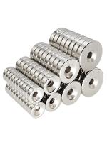 China NdFeB N35 N52 Disc Round Ring with Custom Size Dia Sintered Countersunk Hole and Screw for sale