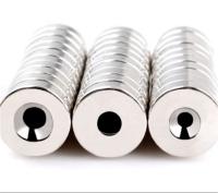 China Customized Disc Ndfeb Neodymium Magnet with Countersunk Hole Grade N35 and Nickel Coating for sale