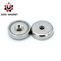 China NdFeB Magnet Pot with Internal Thread Metric Thread Max Working Temperature 80 Degree for sale
