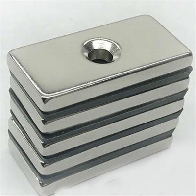 China Customized N52 Neodymium Magnet with Hole for Large Block Cuboid Rotors in High Demand for sale