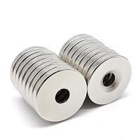 China Industrial Magnet Powerful n35 n42 n52 NdFeB Magnet Round with Hole Manufacturers for sale