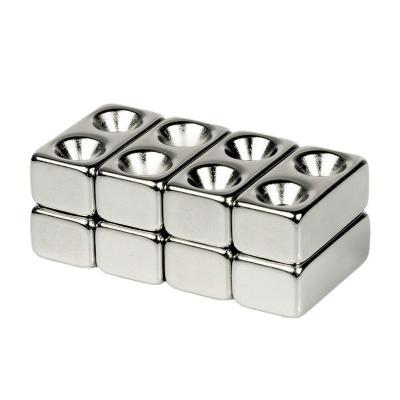 China NdFeB Magnet Block Countersunk Magnet with Through Thickness Magnetization Directly for sale