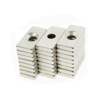 China Grade N35 to N52 Neodymium Magnet Rectangular Pot Magnet with Two Counter Bore Sample for sale