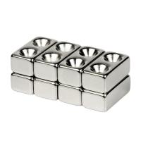 China Customized Acceptable Permanent Magnet Neodymium Magnet with Hole Rectangular Pot Magnet for sale