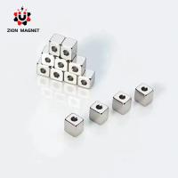 China Competitive Small Magnet with Hole Powerful Custom Zn Coated Neodymium Magnet for sale