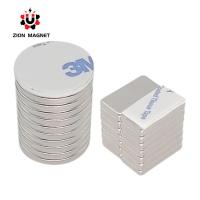 China Neodymium Round Magnet with Nickel Coating ISO9001 2008 Certified and 3M Self Adhesive for sale