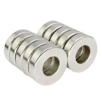 China Ni-Cu-Ni Coated Rare Earth Strong Magnetic Square Circular Ring Magnet with Tolerance ±5% for sale