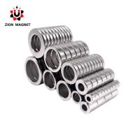 China Ni-Cu-Ni Coated Rare Earth Strong Magnetic Square Circular Ring Magnet with Tolerance ±5% for sale
