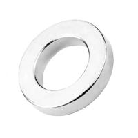 China Neodymium Magnet Grade N52 Bright Silver Round Ring NdFeB Magnet with Customized Size for sale