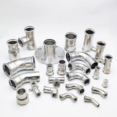 China Welded Stainless Steel Round Press Fit Fittings 15-100mm OD, 50000mm Length for Plumbing Systems for sale