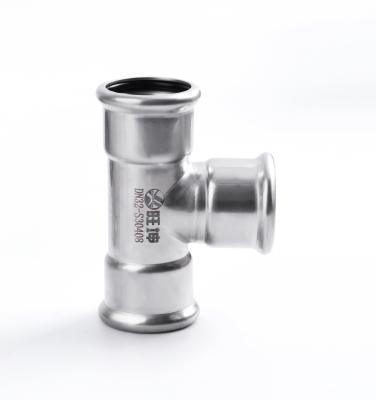 China 16mm Stainless Steel Press Fittings 304 316L with 15-100mm Diameter Range and 1.0-2.0mm Thickness Options for sale