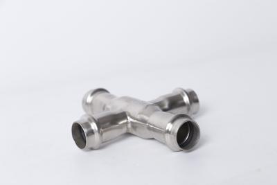 China 304 316L Stainless Steel Press Fittings 15-100mm OD 1.0-2.0mm Thickness for Plumbing HVAC Systems for sale