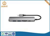 China USB-C 6-in-1 Aluminum Docking Station Hub CNC Machined Shell Adapter for Laptop for sale