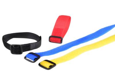 China Self Locking Stretch Adjustable Straps 100% Nylon Hook and Loop Cable Ties 50mm Width for sale