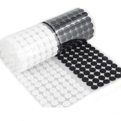 China 10mm Dia High Temperature Resistance Strong Adhesive Hook and Loop Dots Self Adhesive Fastener Dots for sale