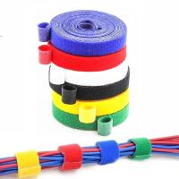 China Heavy Duty Self Adhesive Hook and Loop Cable Tie 2cm Width Reusable Nylon Cord Organizer for sale