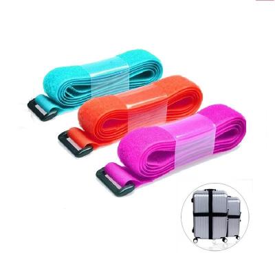 China Adjustable Nylon Hook and Loop Luggage Straps 60 Inch 3 Pack with Plastic Buckle for sale
