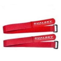 China 25mm Wide Red  Hook And Loop Cable Ties With Plastic Buckle One Color Logo for sale