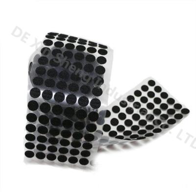 China Hotmelt Glue Bulk Hook And Loop Dots Sticky Coins 25mm Safety Fire Resistant for sale
