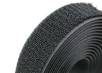 China 20-50mm Heavy Duty Black Hook and Loop Tape for Smooth Surfaces Nylon Polyester for sale