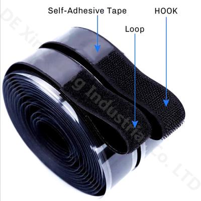 China Strong sticky Self Adhesive Hook and Loop Tape 100% Nylon Back Gule Fasteners Hook and Loop for sale