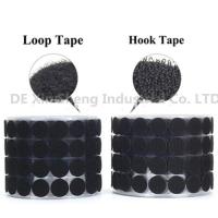 China Self Adhesive Hook and Loop Dots 100% Polyester Grade C Heavy Duty 2500 Times Peeling for sale
