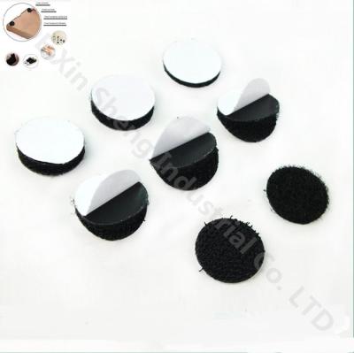 China Self Adhesive Hook and Loop Dots Heavy Duty 16mm Round Coins Strong Back Glue for Industrial Use for sale