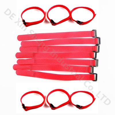 China Custom Logo Printable Hook and Loop Straps 25mm Nylon Reusable Cable Ties for sale