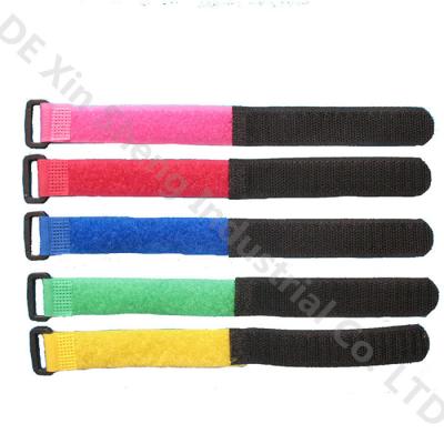 China Custom Logo Printable Hook and Loop Straps 25mm Nylon Reusable Cable Ties for Wire Organization for sale