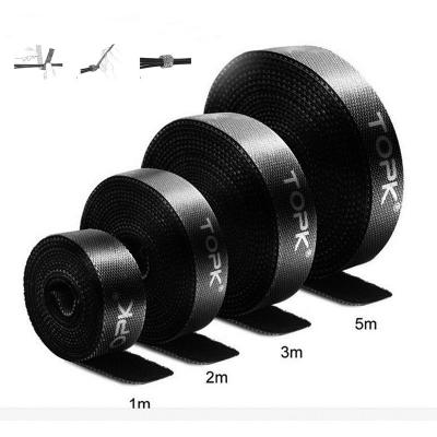 China 25mm Nylon Back to Back Hook and Loop Cable Tie Reusable Double Sided Fastener Straps 50 Pack for sale