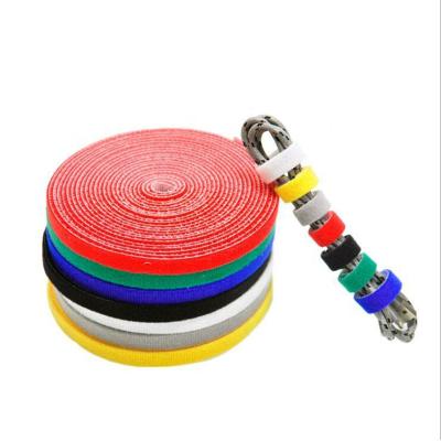 China 20mm Double Sided Hook and Loop Tape 5M 10M Roll Reusable Nylon Cable Tie for sale