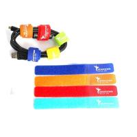 China Coloured Hook and Loop Cable Ties 0.75 Inch Adjustable Nylon Strap Reusable for sale