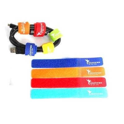 China Coloured Hook and Loop Cable Ties 0.75 Inch Adjustable Nylon Strap Reusable for sale