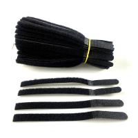 China Custom Label Printed Nylon Reusable Hook and Loop Cable Ties 6 inch 50 Pack for sale